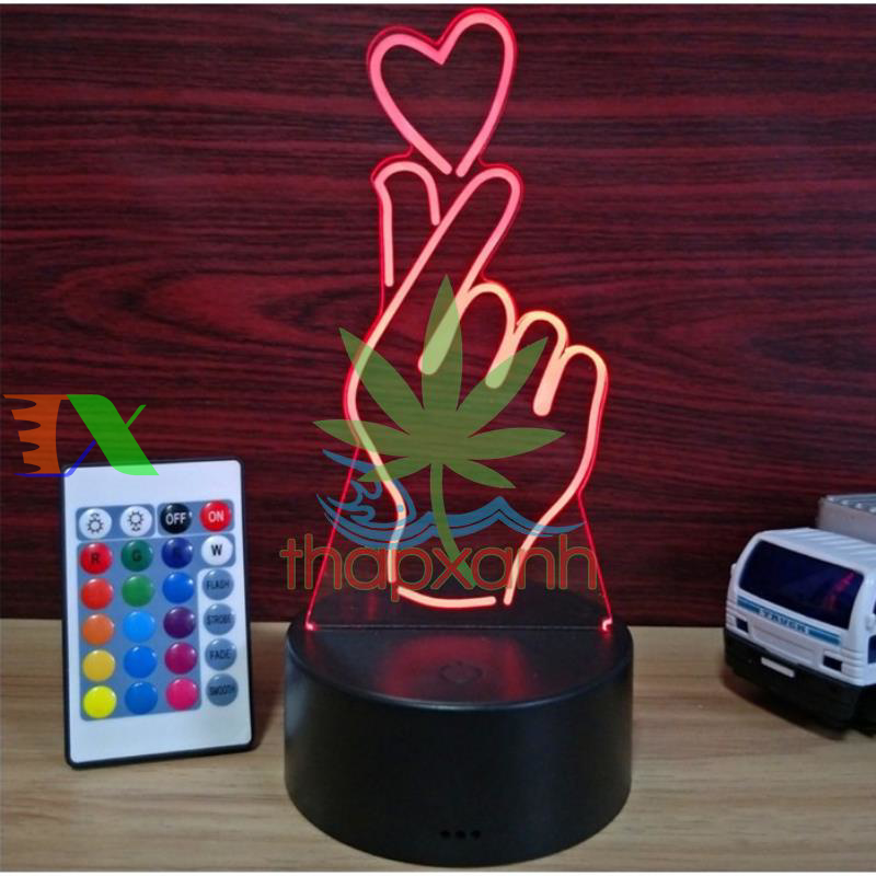 Đèn ngủ, Đèn trang trí Led 3D, Đèn ngủ 16 màu mini có điều khiển.Công ...
