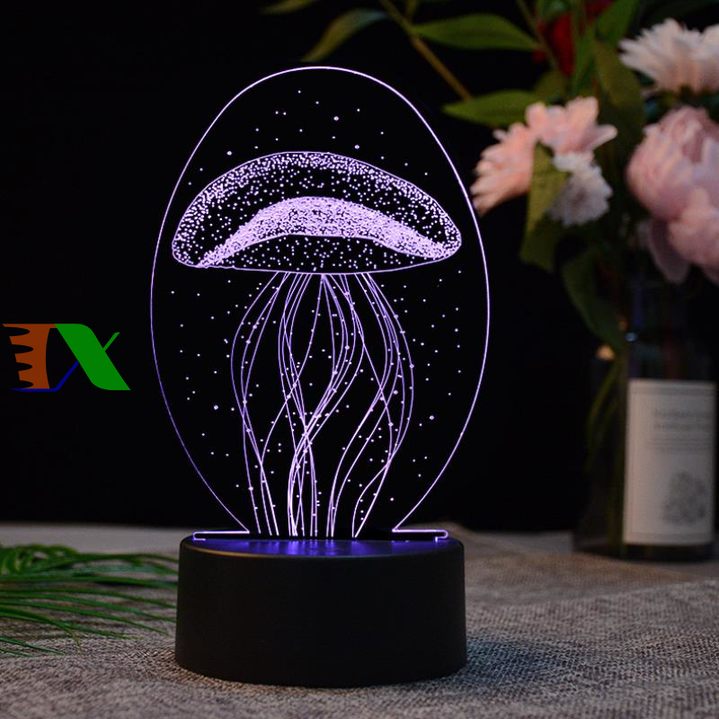 Đèn ngủ, Đèn trang trí Led 3D, Đèn ngủ 16 màu mini có điều khiển.Công ...