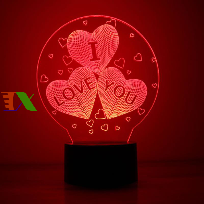 Đèn ngủ, đèn trang trí Led 3D, Đèn ngủ 7 màu mini.Công nghệ Nông Nghiệp