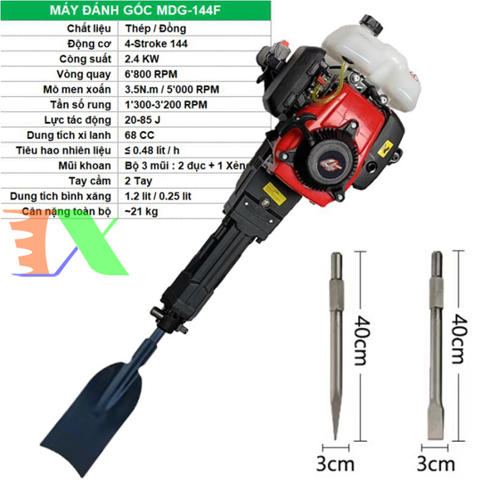 Máy bạt gốc cây MDG-144F 4 Kỳ, Máy đào đất bứng cây, Máy đánh gốc, Đục ...